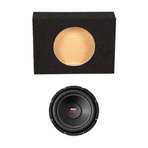 qpower single 10 inch shallow sealed truck subwoofer enclosure speaker box and pyle plpw10d 1000 watt dvc 4 ohm car audio subwoofer speaker