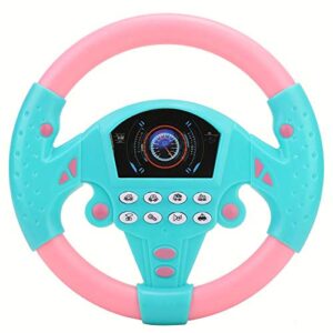 garosa simulated driving controller 21 x 3.5 x 21cm co-driver simulated steering wheel educational music toy for children kids 4 5 6 years old ( blue)