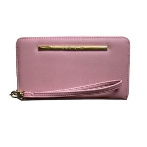 steve madden womens zip around wallet pink