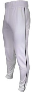 marucci sports - tapered double-knit piped pant white/black, white/black, youth medium, double-knit pants, men's apparel (mapttdkpip-w/bk-ym)