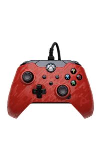 pdp wired game controller - xbox series x|s, xbox one, pc/laptop windows 10, steam gaming controller - perfect for fps games - dual vibration videogame gamepad - red camo/camouflage