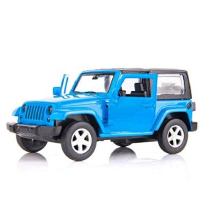 bdtctk 1/42 scale suv wrangler car model toy zinc alloy die-cast pull back vehicles kid toys for 4 5 6 year old boy girl gift(blue)