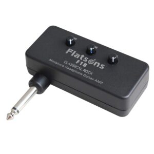 flatsons guitar headphone amplifier miniature electric guitar amp classic rock effect 3.5mm headphone jack protable mini amp black f1r