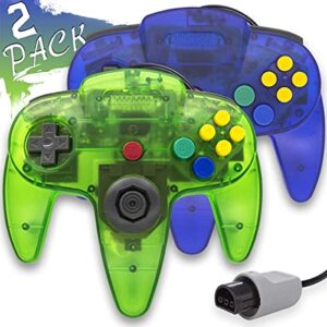 n64 controller, wired n64 games gamepad for 64-bit system console video game (pack of 2)