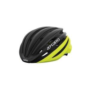 giro cinder mips adult road cycling helmet - black fade/highlight yellow (2022), medium (55-59 cm)