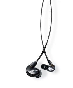 shure aonic 215 wired sound isolating earbuds, clear sound, single driver, secure in-ear fit, detachable cable, durable quality, compatible with apple & android devices - black