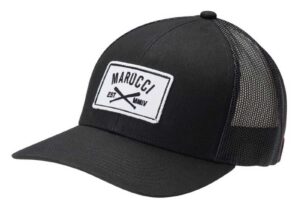 marucci sports cross patch trucker snapback black, black, adult, hats, men's apparel (mahttrpcs-bk-a)