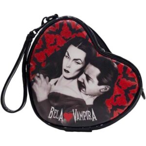 bela loves vampira mini heart wristlet purse kreepsville 666 horror fashion bag