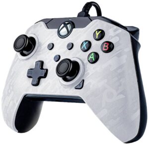 pdp wired game controller - xbox series x|s, xbox one, pc/laptop windows 10, steam gaming controller - perfect for fps games - dual vibration videogame gamepad - white camo/camouflage