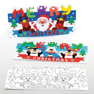 baker ross ax472 christmas color in cards for kids - pack of 10, pop up festive card crafts and decorations for children