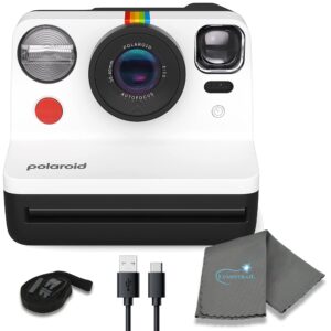 polaroid cameras gen 2 now i-type instant film camera, film photography, print instant photo, great as a gift, bundle with a lens cleaning cloth