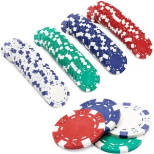 okuna outpost professional poker chip set for casino card games (4 colors, 100 pieces)