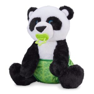 melissa & doug 11-inch baby panda plush stuffed animal with pacifier, diaper, baby bottle