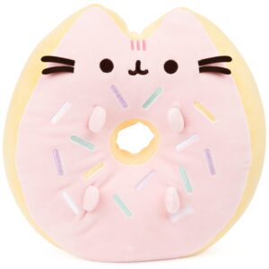 gund sprinkle donut pusheen squishy plush stuffed animal cat, pink and mint, 12”