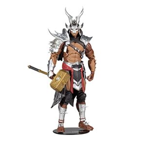 mcfarlane toys mortal kombat shao kahn (platinum kahn) 7" action figure with accessories