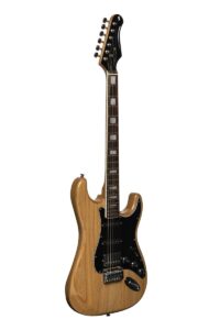 stagg 6 string solid-body electric guitar, right, natural, full (ses-60 nat)