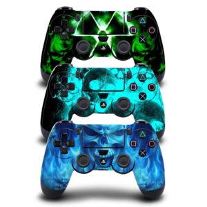 wodoys [3pcs] vinyl stickers skins for ps4 controllers suit whole body - comb c