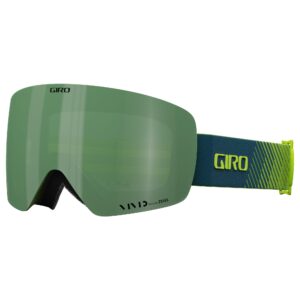 giro contour ski goggles - snowboard goggles for men & women - black wordmark strap with vivid emerald/vivid infrared lenses