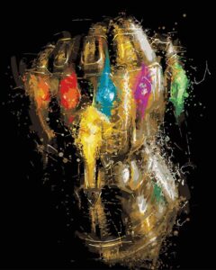 gywinovo paint by number kit with acrylic pigment on canvas for adults beginner - avenger infinity gauntlet 40x50cm 40x50cm acrylic pigment-with paintbrushes