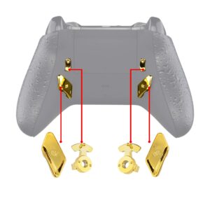 chrome gold glossy replacement redesigned back buttons hk3 hk4 trigger lock k1 k2 paddles for extremerate xbox one s x controller lofty remap & trigger stop kit