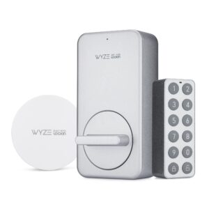 wyze lock wifi & bluetooth enabled smart door lock, wireless & keyless door entry, compatible with amazon alexa, fits on most deadbolts, includes wyze gateway and wyze keypad