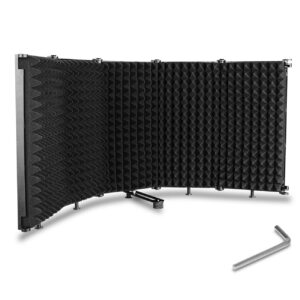 depusheng 5 panel foldable studio microphone isolation shield recording sound absorber foam panel