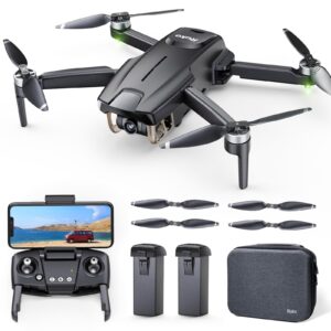 ruko f11gim drones with 2-axis gimbal eis 4k camera for adults, 2 batteries 56 min flight time, level 6 wind resistance, fpv brushless motor, gps auto return home compliance with faa remote id