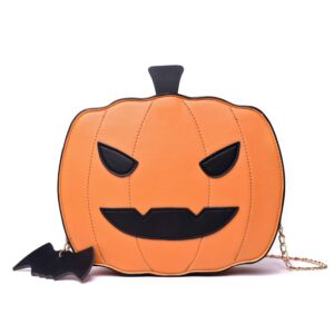 kuang! women pumpkin purse novelty bat devil tote shoulder bag fashion halloween treat or trick handbags for girls