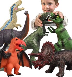 gzsbaby 6 piece jumbo dinosaur toys for kids and toddlers, dinosaur toys for kids 3-5, large soft dinosaur toys for dinosaur lovers - perfect dinosaur party favors, birthday gifts