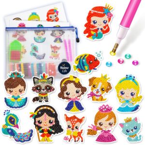 halmolife 5d diamond painting stickers kits for kids and adult beginners gem paint by numbers diamonds arts for boys and girls ages 6 7 8-12 diy princesses kit with dots gifts for kid