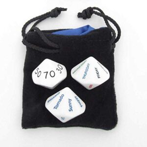 large amateur weather prediction novelty dice set of 3 wondertrail