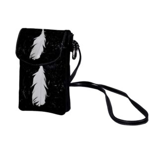 mapolo feather black and white women small crossbody bag cell phone purse wallet for women girls