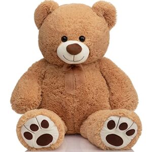 hollyhome teddy bear stuffed animal plush giant teddy bears with footprints big bear 36 inch tan