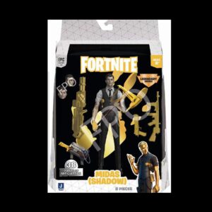 fortnite legendary series midas, 6-inch highly detailed figure with harvesting tool, weapons, back bling, and interchangeable faces. other styles include midas, dark voyager, and more.