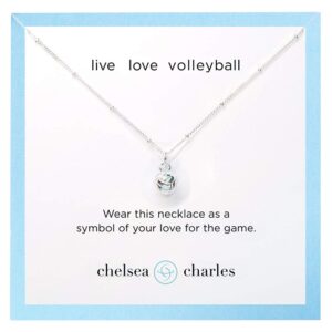 chelsea charles cc sport volleyball charm necklace - silver