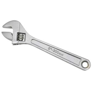 casoter 18" silver adjustable wrench 55mm wide milled jaw drop forged steel heat treated chrome-plated garage diy proto tool for men