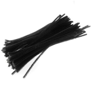 lind kitchen 100 pcs black fuzzy chenille stems pipe for arts and crafts handmade diy twisting rods