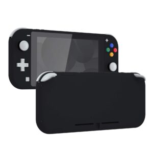 extremerate soft touch black diy replacement shell for nintendo switch lite, nsl handheld controller housing w/screen protector, custom case cover for nintendo switch lite