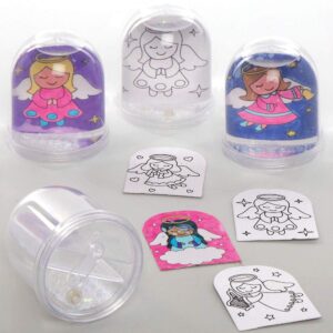 baker ross ax384 angel color in snow globes kits - box of 4, great christmas arts and crafts supplies for kids this festive season