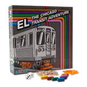 el: the chicago transit adventure - cta train themed board game - chicago gift | train game | board games for adults | family board game