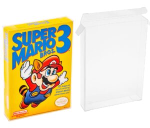 viturio nintendo nes game box protector cases (10 pack) clear plastic .35mm