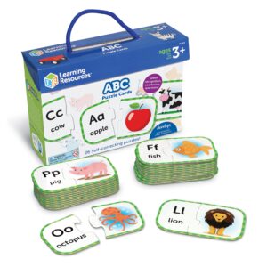 learning resources abc puzzle cards, kindergarten readiness, self correcting puzzles, alphabet learning games, puzzles for toddlers, ages 3+