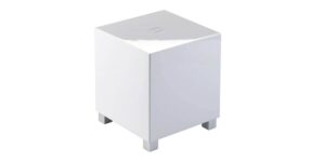 rel acoustics tzero mkiii subwoofer, 6.5 inch down-firing driver, high gloss white.