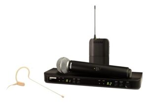 shure blx1288/mx153 wireless microphone system - 14-hour battery life, 300 ft range, uhf | includes handheld & earset mics, dual channel receiver | j11 band (blx1288/mx153-j11)