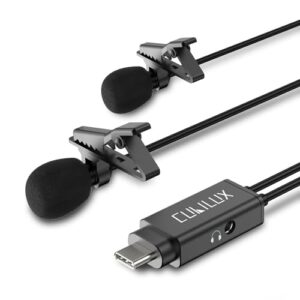 cubilux mlc-3 usb c dual lavalier microphones with 3.5mm jack, type c double lapel mic compatible with ipad 10, ipad pro ipad air 5/4, google pixel 8/7/6 pro 7a/6a pixel fold pixel tablet, 10 ft