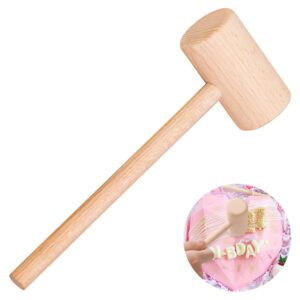 zaugontw wooden crab mallet for chocolate, mini wooden hammer multi-purpose for kids toys crab lobster mallets，1pcs