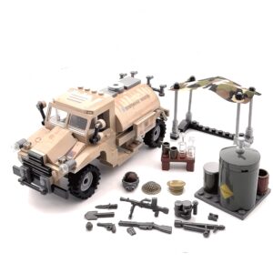 general jim's military brick building set - ww2 army water tanker truck vehicle building blocks model perfect for world war 2 and brick enthusiasts including teens and adults