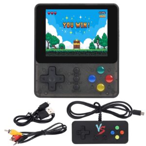 handpe handheld game console, retro super mini game player 500 classical fc games 3-inch color screen support for connecting tv & two players 1020mah rechargeable battery present for kids and adult