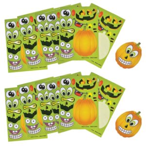 the dreidel company halloween pumpkin decorating face stickers make jack-o-lantern sticker face, great for arts and crafts, party favors (12-pack (approx 240 stickers))