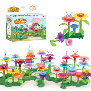 lierpit flower arrangement toy set 128pc,bouquet building blocks, educational garden art and diy assembly handicrafts, for children over 3 years old on holidays, birthdays and christmas